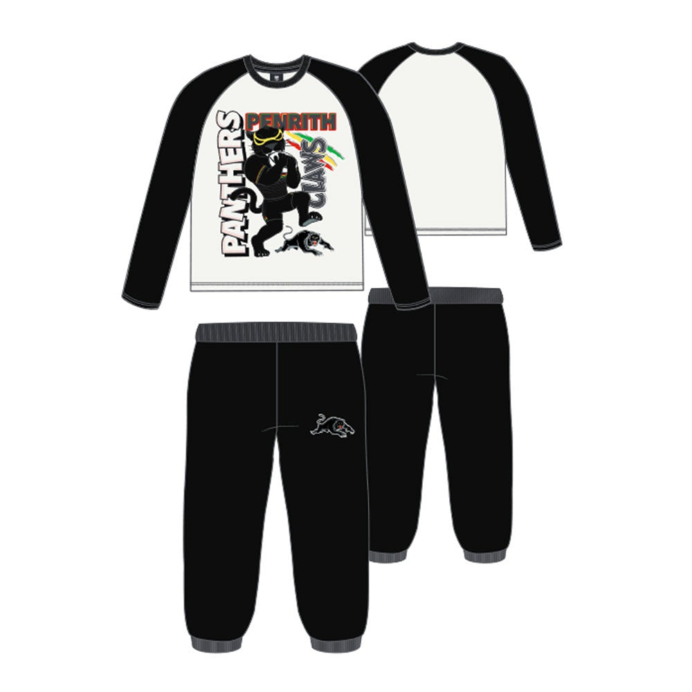 Penrith Panthers Kids Raglan Sleeve Cuffed PJ Set- Shop Online